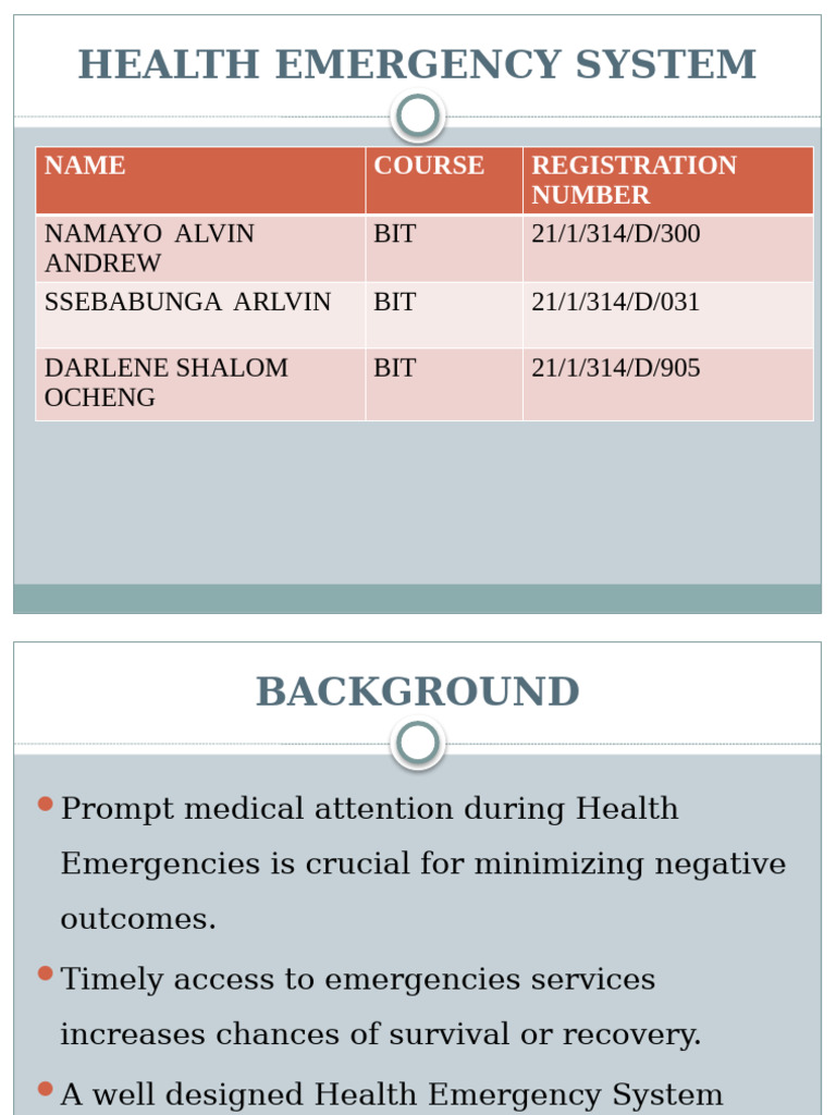 Health Emergency System P | PDF | Emergency