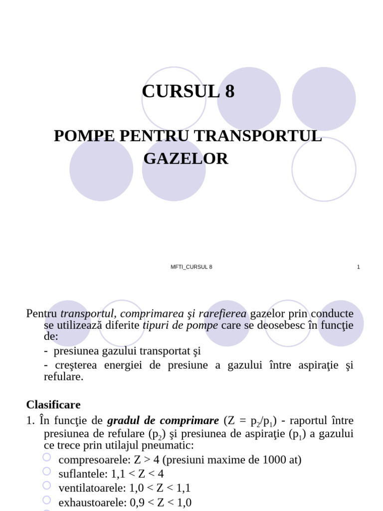 Cursul 8 Transportul Gazelor | PDF