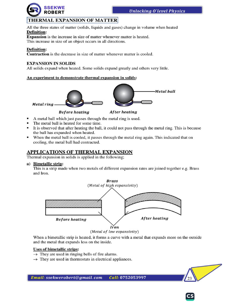Thermal Expansion of Matter(Heat) | PDF