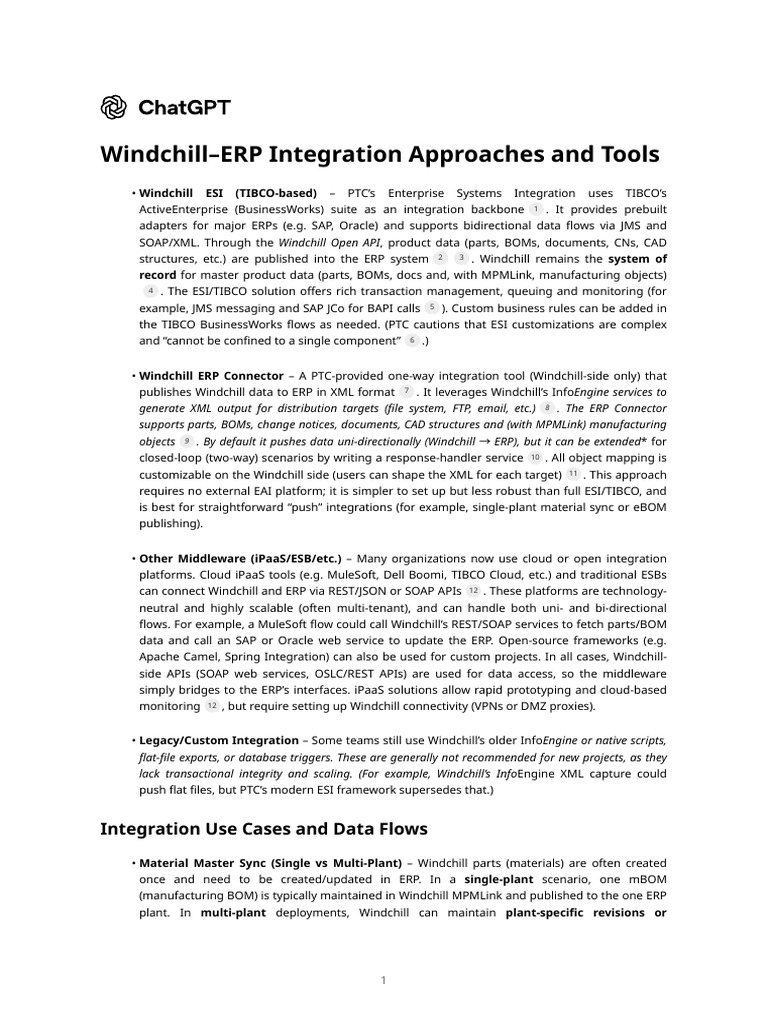 Windchill and SAP Integration Strategies | PDF | Enterprise Resource ...