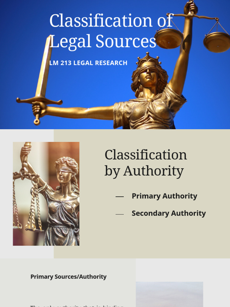 Classification of Legal Sources | PDF | Government | Justice