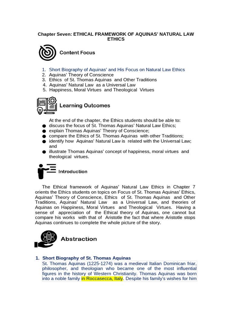 Aquinas' Natural Law Ethics Explained | PDF | Thomas Aquinas | Natural Law