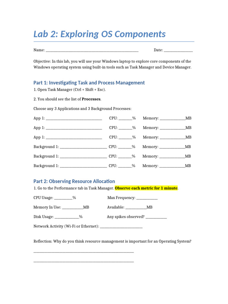 Lab2 YourName Worksheet | PDF | Ibm Pc Compatibles | Computer Science