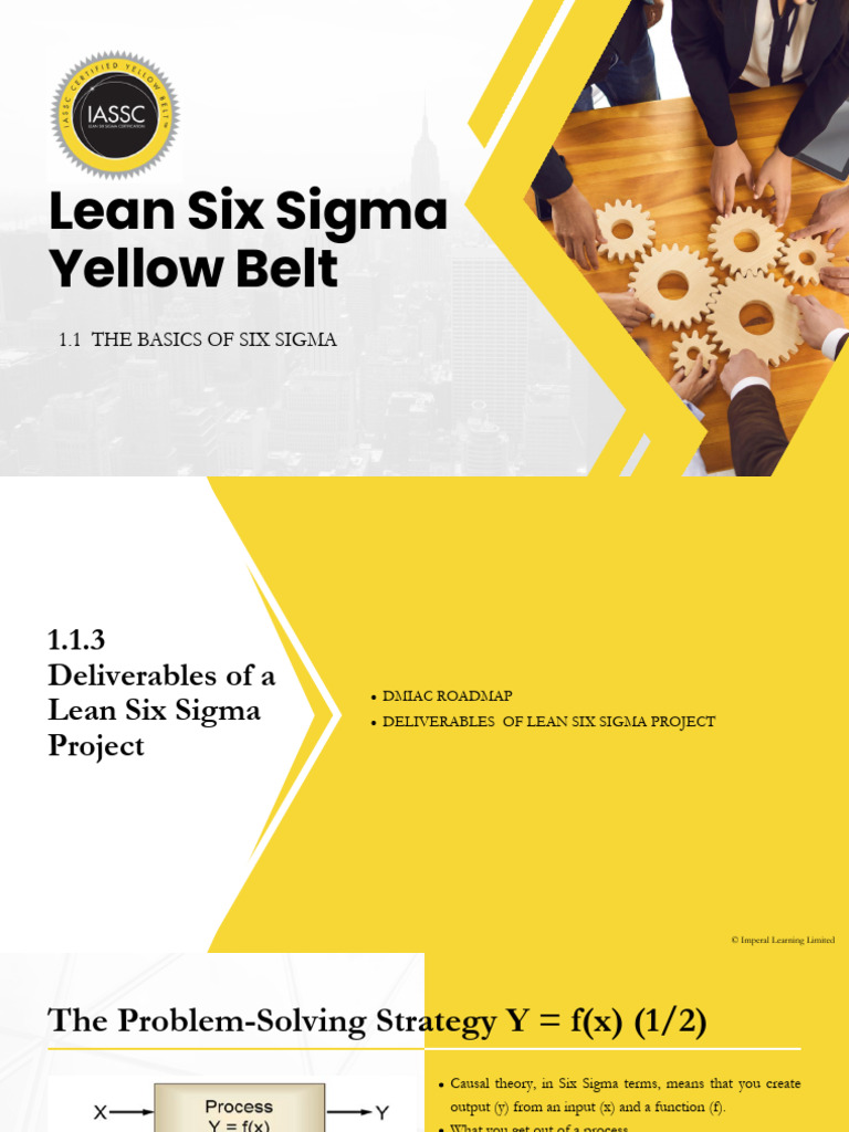 01.01.03. 1.1.3 Deliverables of A Lean Six Sigma Project Lecture Notes ...