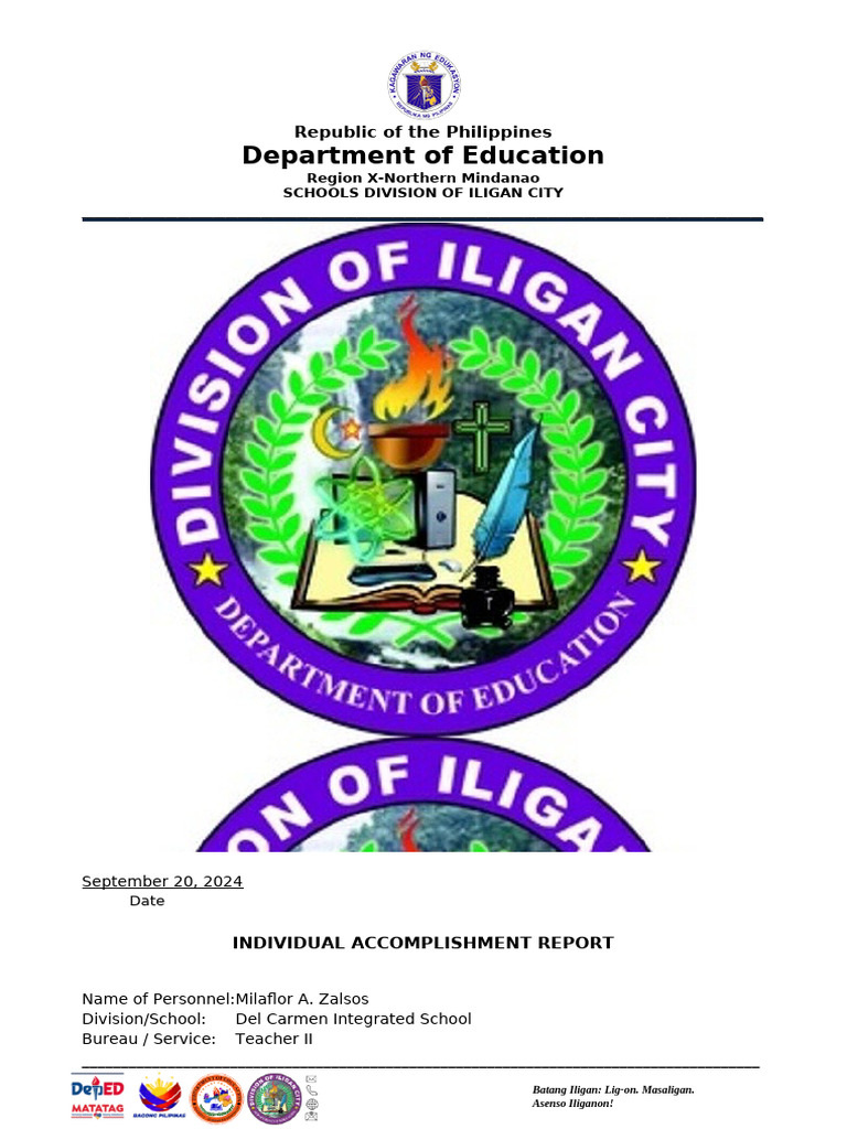 Nlc Accomplishment Report (Autosaved) | PDF | Cognitive Science | Teaching