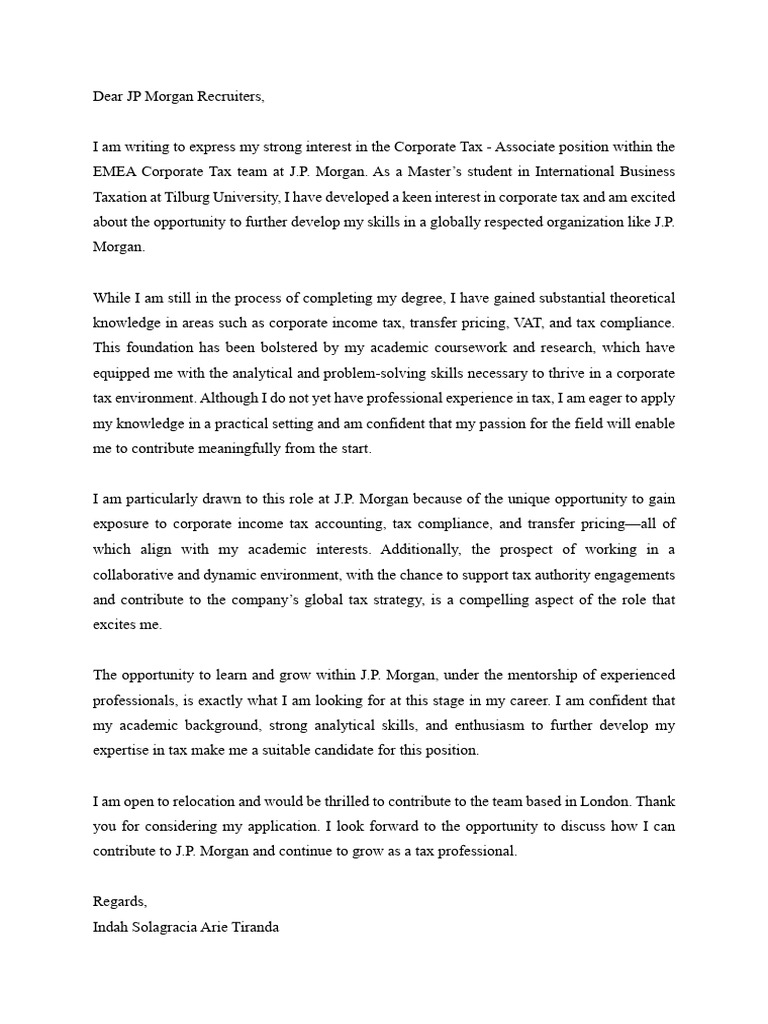 JPMC Motivation Letter | PDF