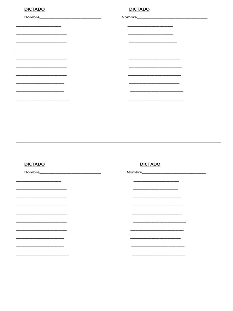 Hoja para DICTADO | PDF