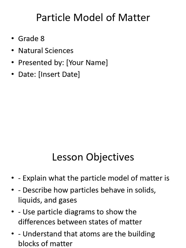 Understanding Particle Model of Matter | PDF