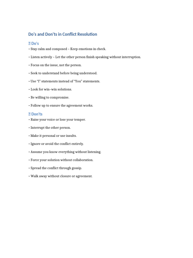 Effective Conflict Resolution Tips | PDF
