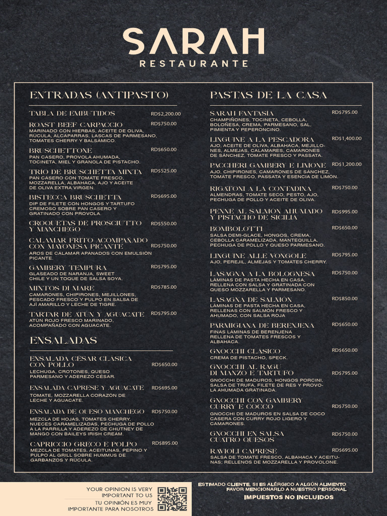 Menú Gourmet: Entradas y Platos Principales | PDF | Mariscos | ensalada