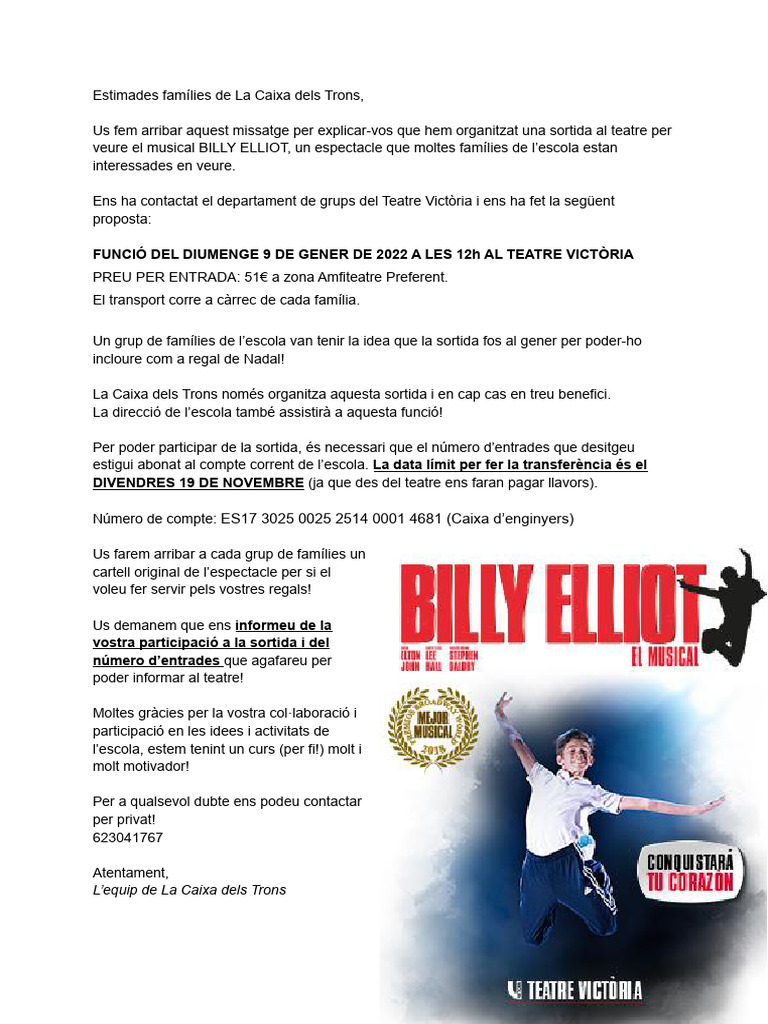 Billy Elliot en Grup - LCDT | PDF