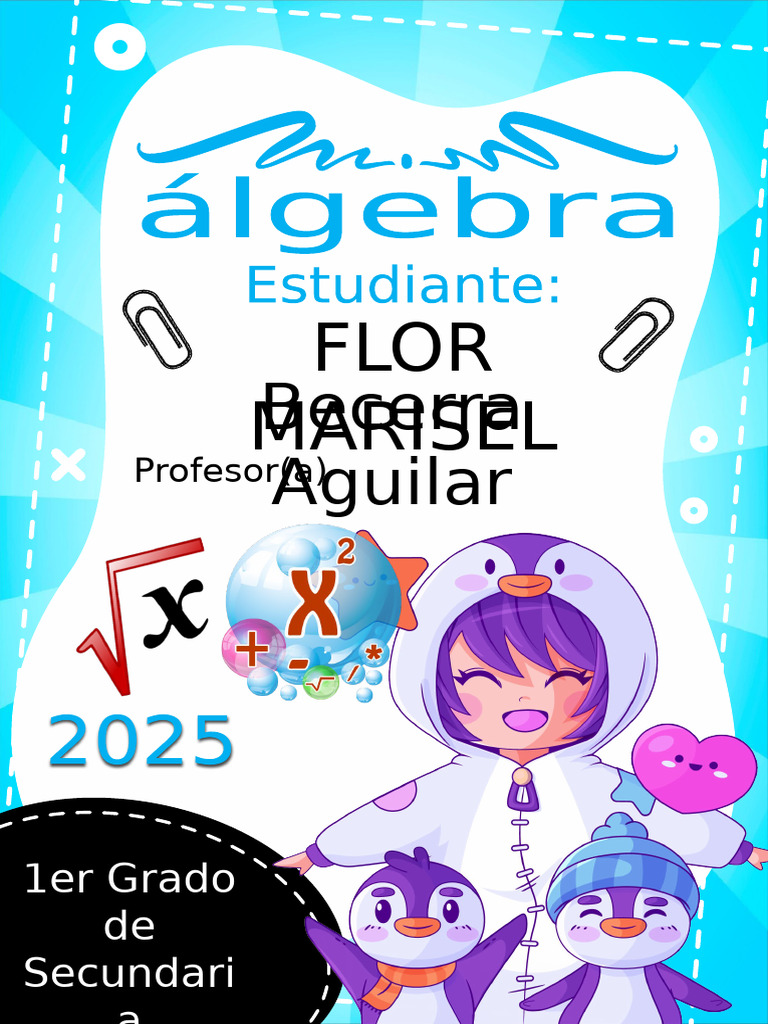 Anime Kawaii Algebra Caratula Celeste | PDF