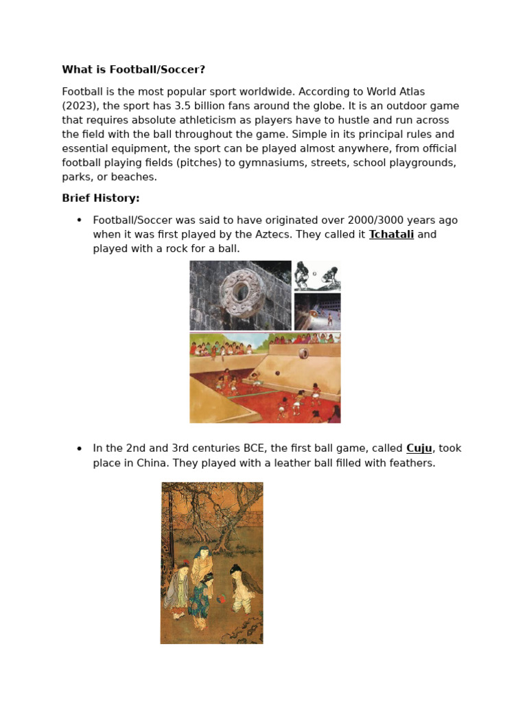 Brief History of Football/Soccer | PDF