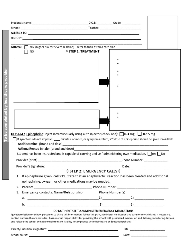 Standard Health Plan For Allergy-Anaphylaxis PDF Enabled - June 2018 ...