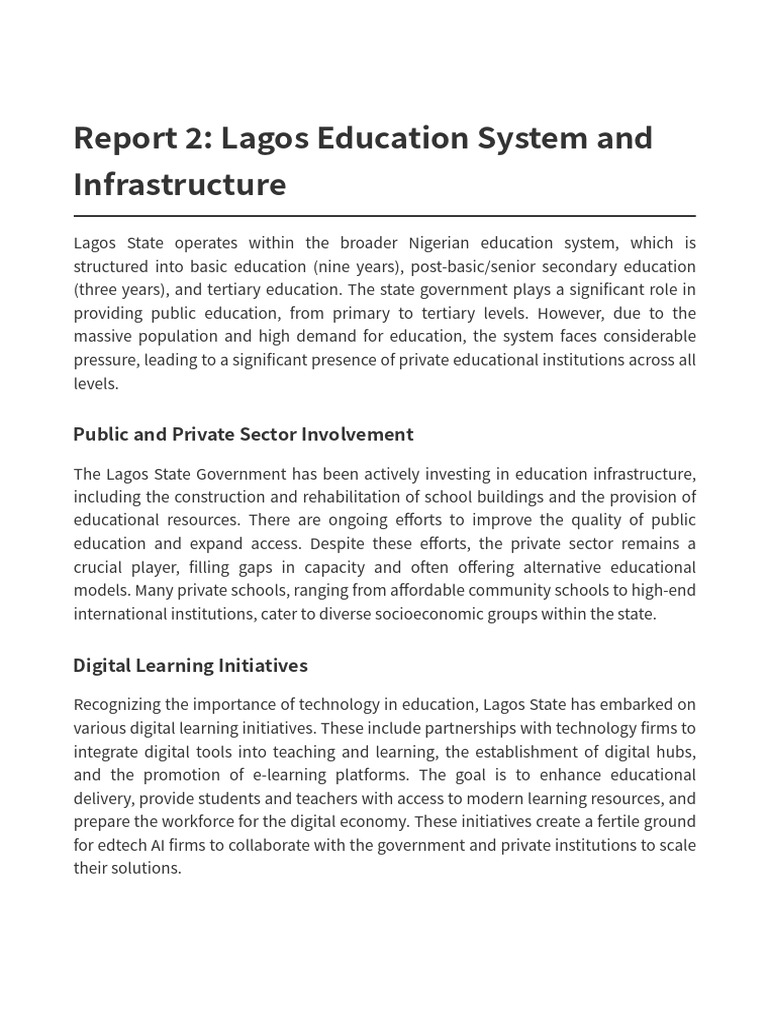 Lagos Education System Overview | PDF | Educational Technology | Teachers