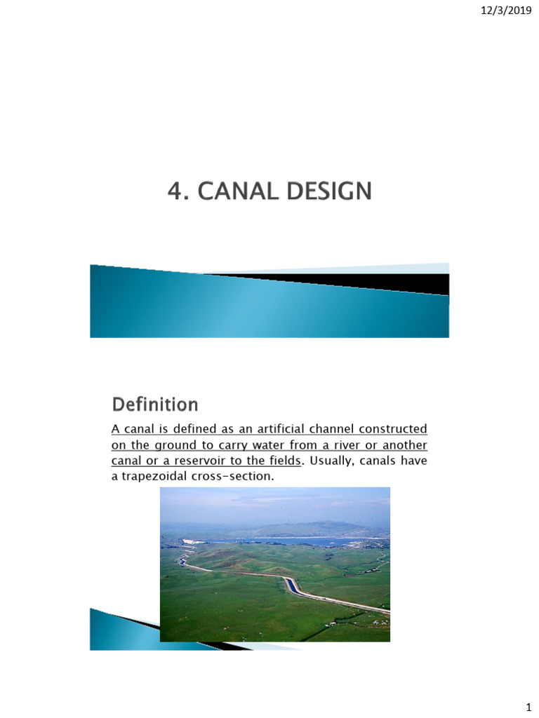 4. Canal Design مع التاشير | PDF | Soil Mechanics | Physical Geography