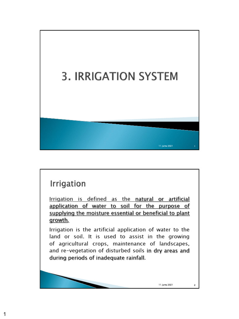 Understanding Irrigation Methods and Efficiency | PDF | Irrigation | Dam