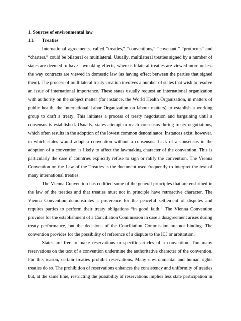Sources of Environmental Law Explained | PDF | Treaty | International Law