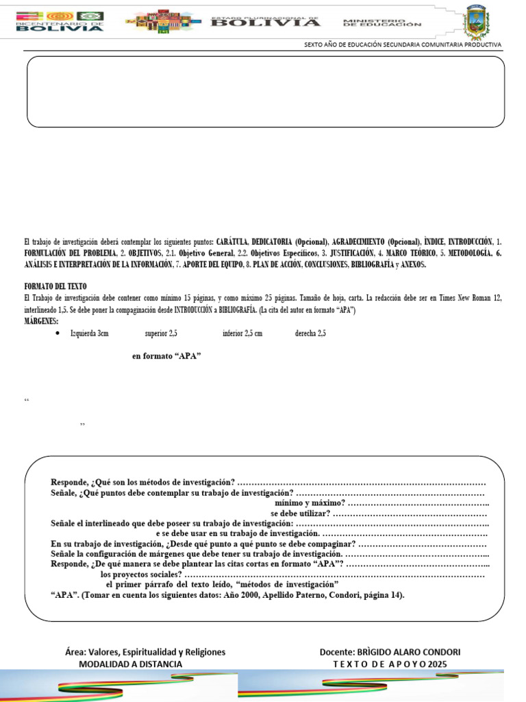 6to de Sec. Temas V.T. | PDF | Estilo apa | Bibliografía