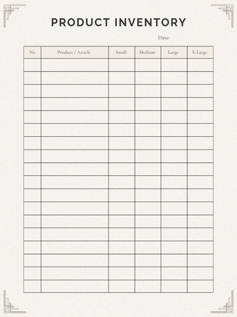 Black and Gray Simple Product Inventory Document - 20250813 - 165841 - 0000 | PDF