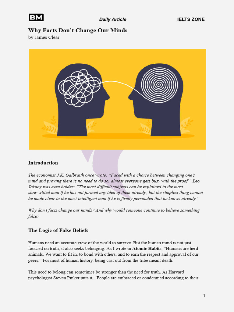 Why Facts Fail to Change Minds | PDF | Mind | Psychological Concepts