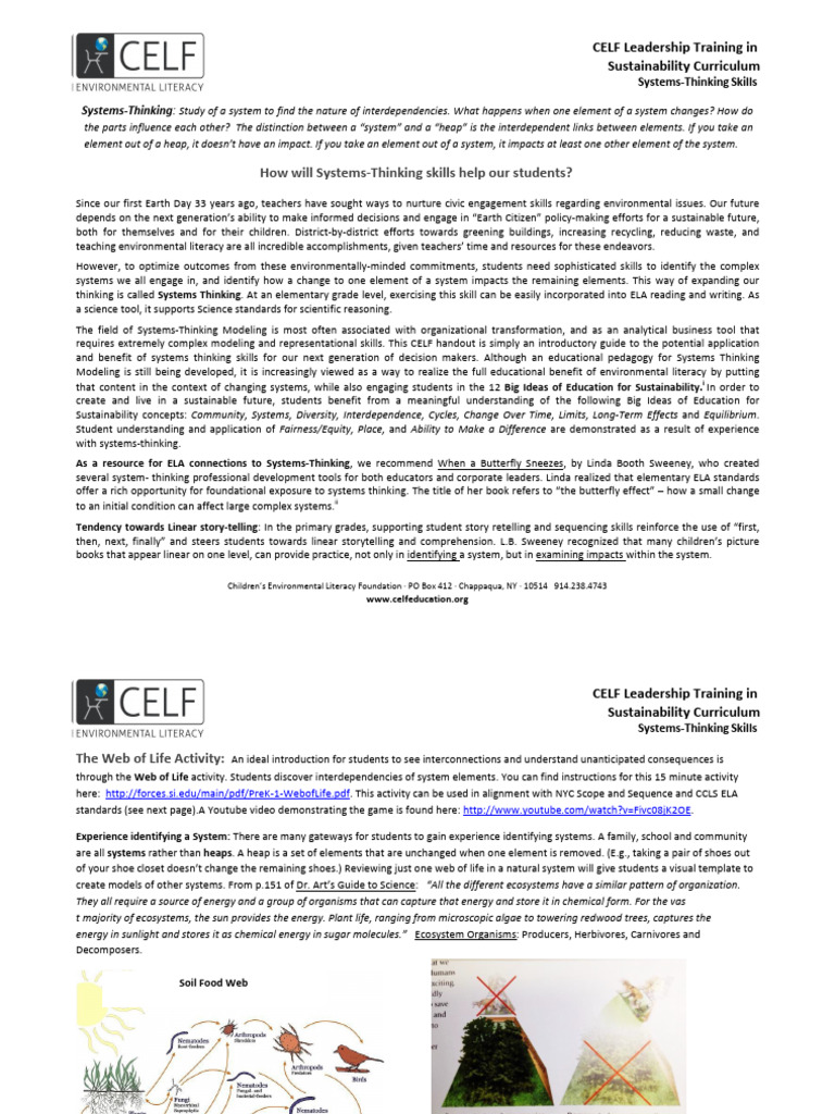 How Systems Thinking Helps Students | PDF | Ecosystem | Sustainability
