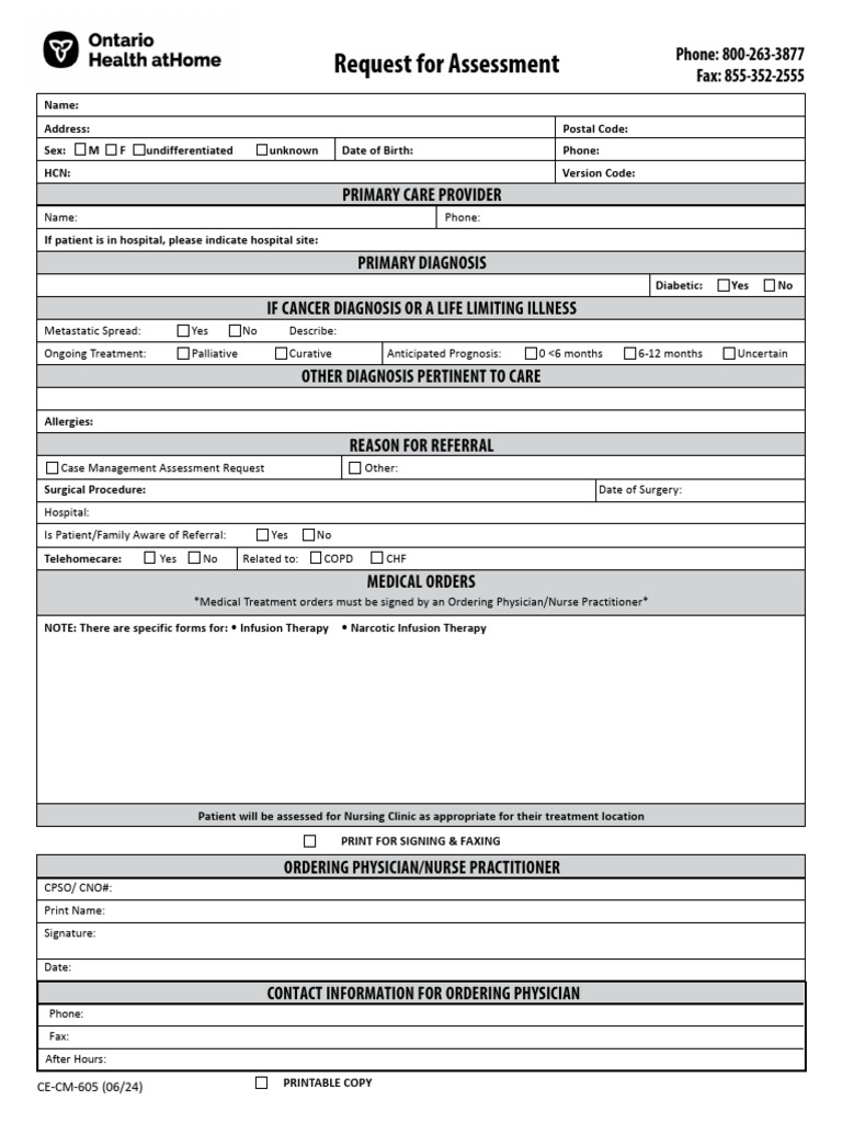 CE Request For Assessment en | PDF | Terminal Illness | Health Sciences