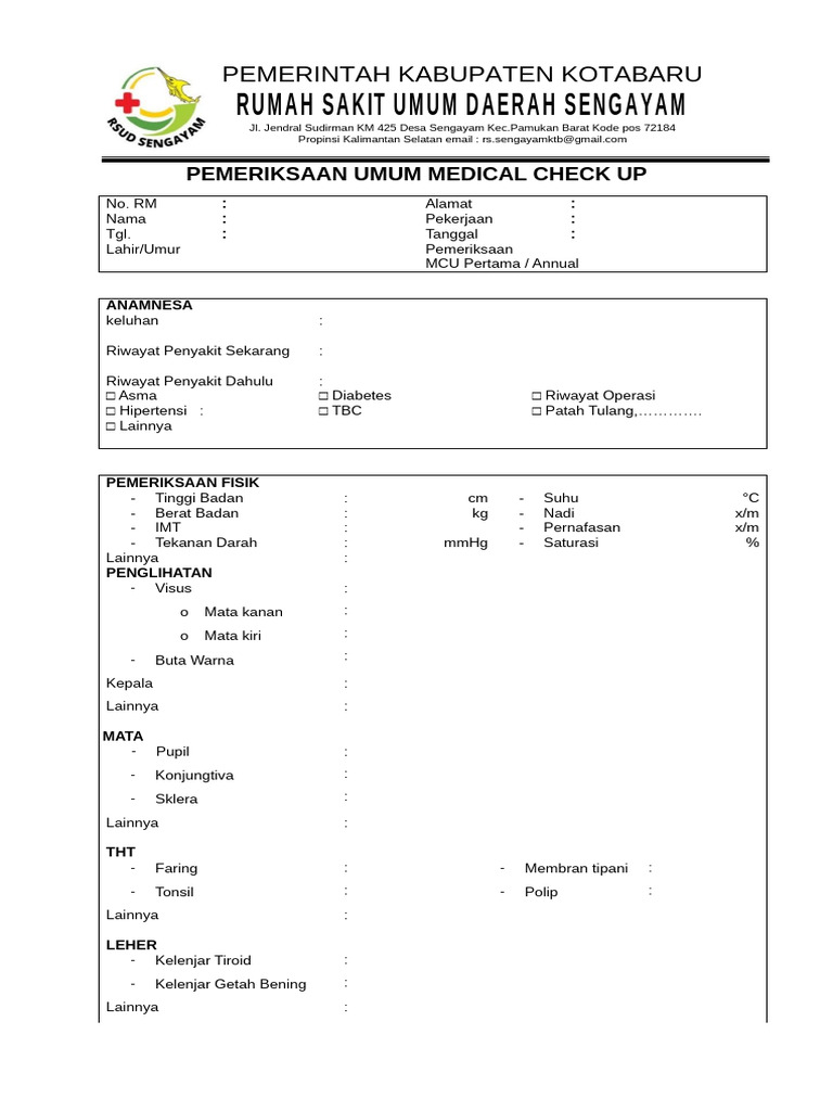 Pemeriksaan Umum MCU | PDF
