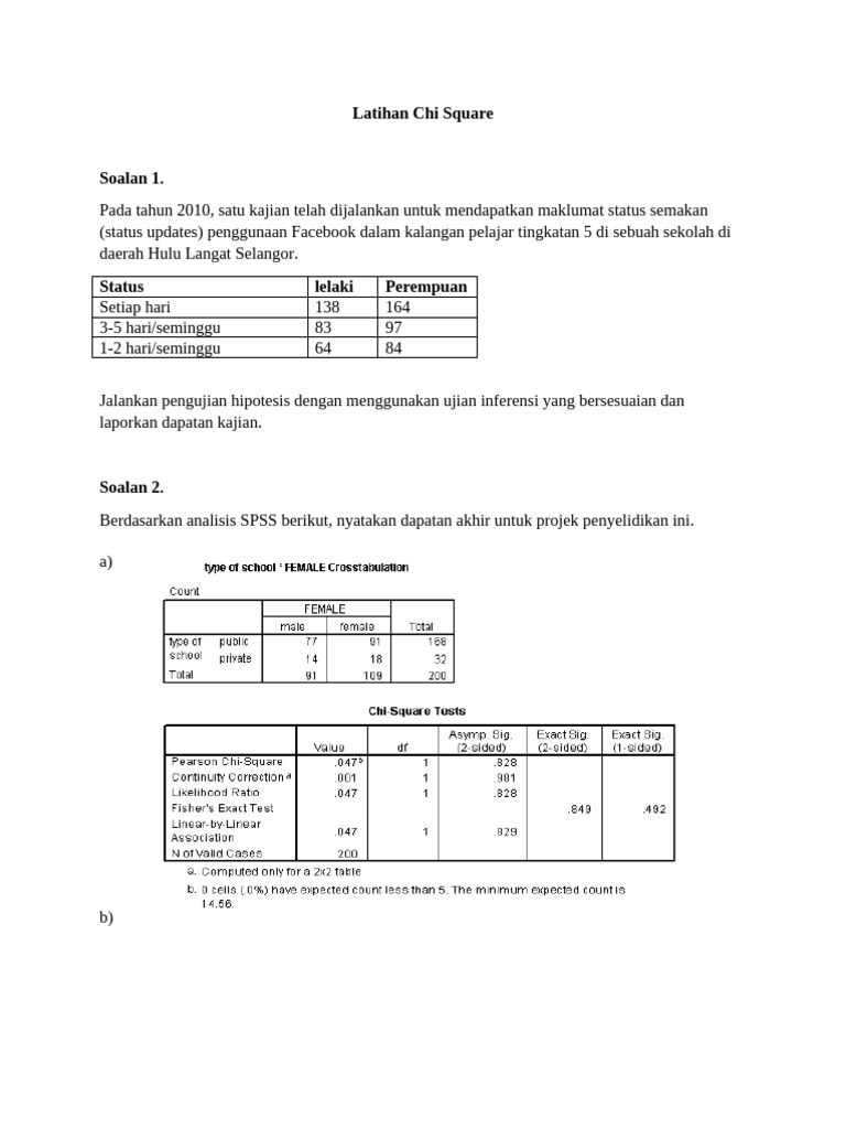 Latihan Chi Square | PDF