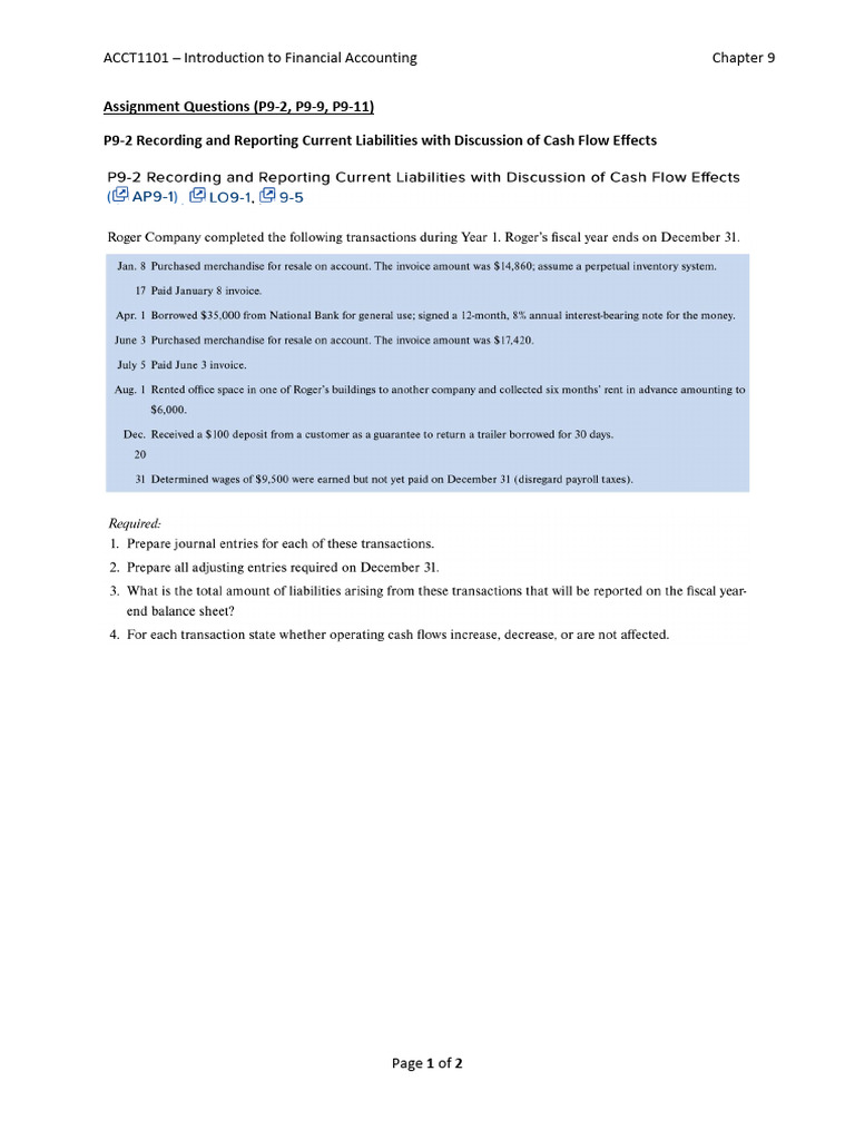 Ch.9 Assignment Questions | PDF