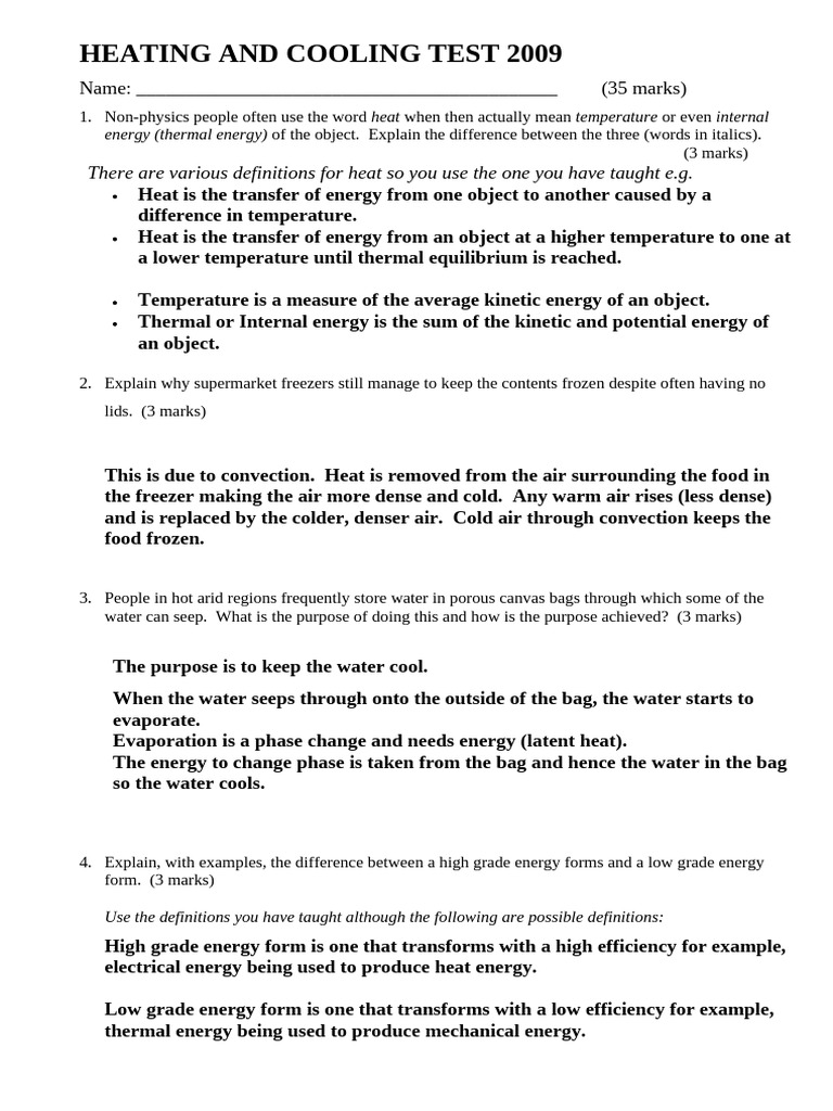 Heating and Cooling Concepts Explained | PDF | Heat | Evaporation