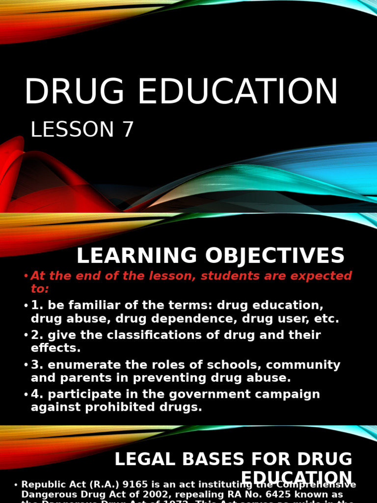 Lesson 7 Drug Education | PDF | Drugs | Methamphetamine