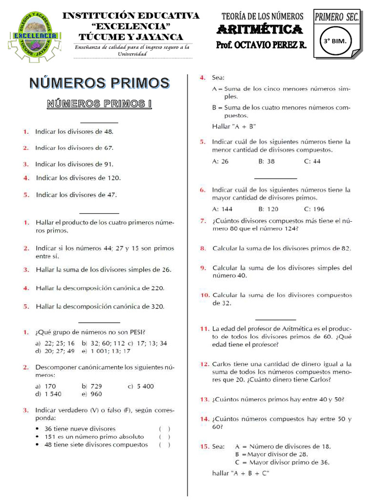 173 Excelencia 2025 B3 S3 1 Sec Aritm Tica | PDF