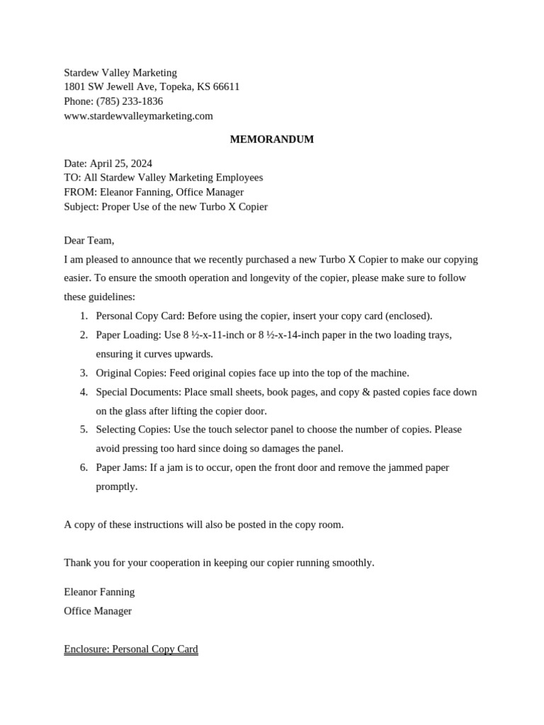 Memo Final Draft | PDF