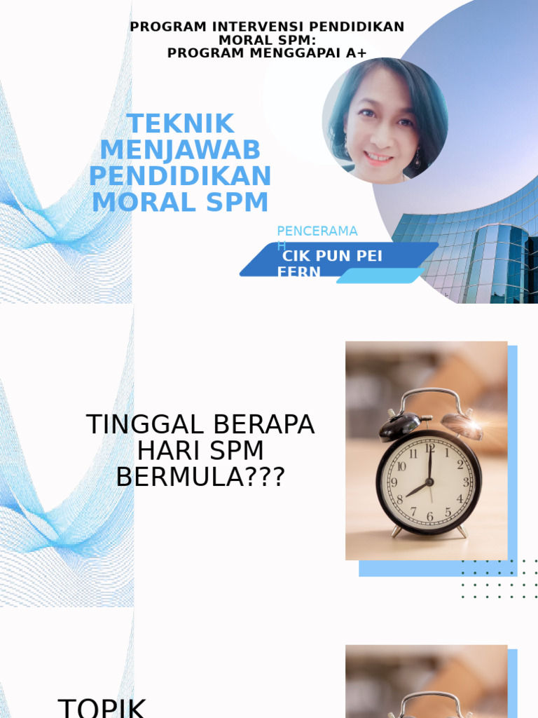 Program Intervensi Pendidikan Moral SPM Program Menggapai A+ | PDF