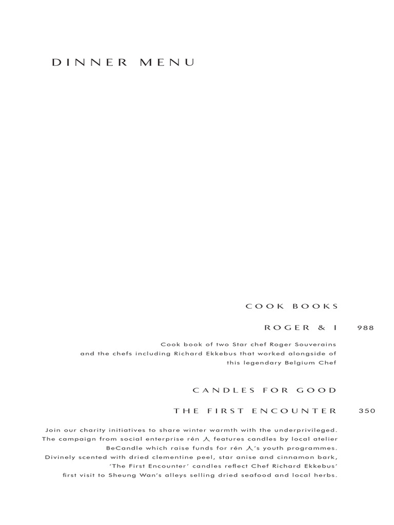 Amber Dinner Menu Overview | PDF | Foods