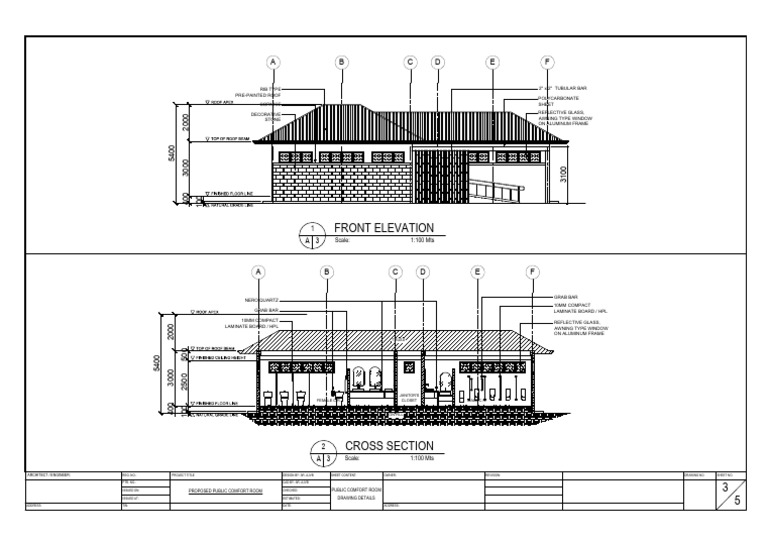 Sample Front Elevation and Section 040850 | PDF | Glass Applications ...