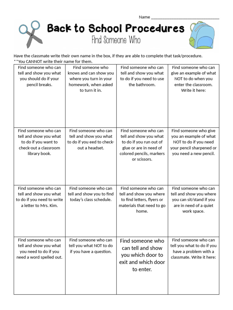 Classroom Procedures Checklist | PDF