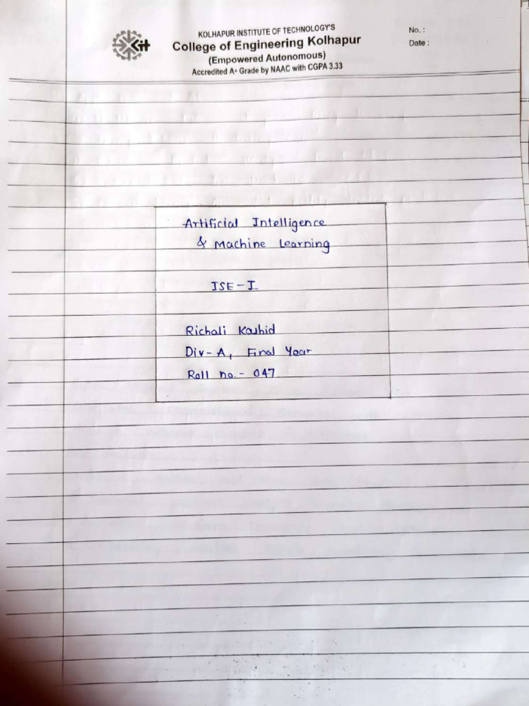 AIML ISE1-A041 Compressed | PDF | Computer Engineering | Artificial ...