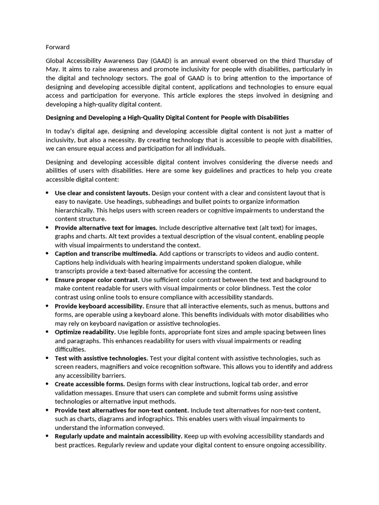 Designing Accessible Digital Content | PDF | Accessibility | Visual ...
