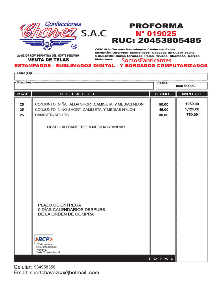 Proforma 19025 | PDF