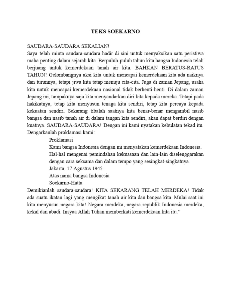 Teks Soekarno | PDF