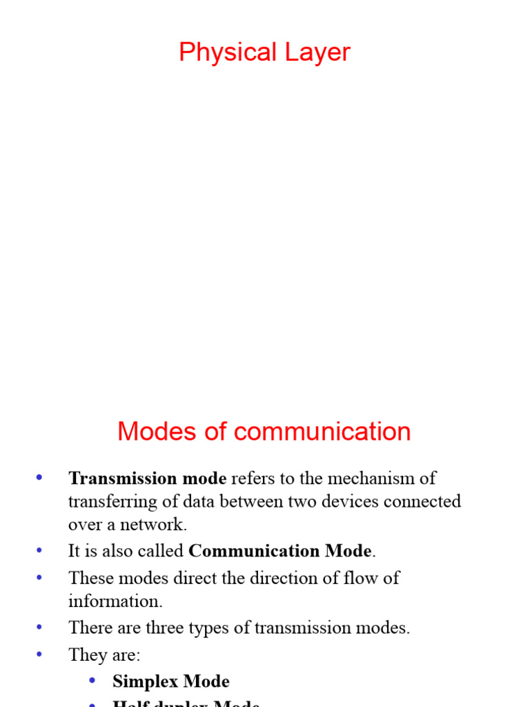 Mod1 Physical Layer | PDF | Network Topology | Duplex (Telecommunications)
