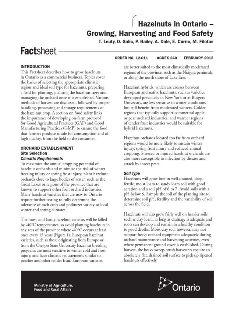 OMAFRA Factsheet - Growing Harvesting and Food Safety | PDF | Pruning ...