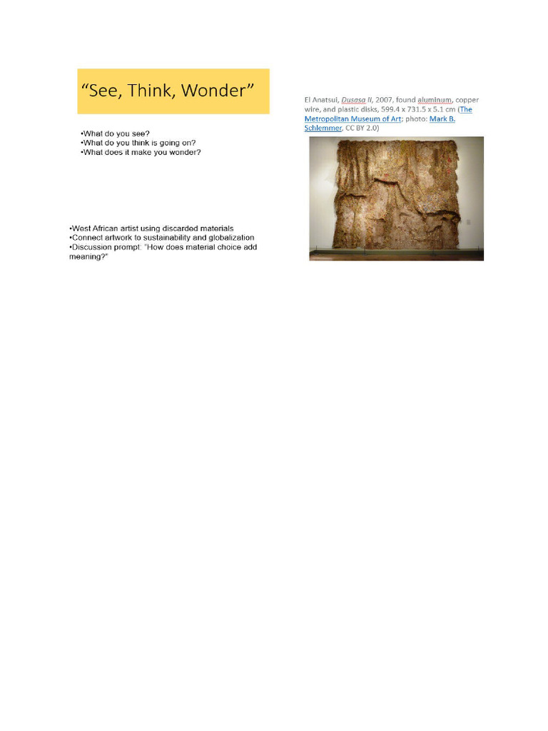 Ib Myp Grade 10 Visual Art Art Speaks Out Acyivity | PDF