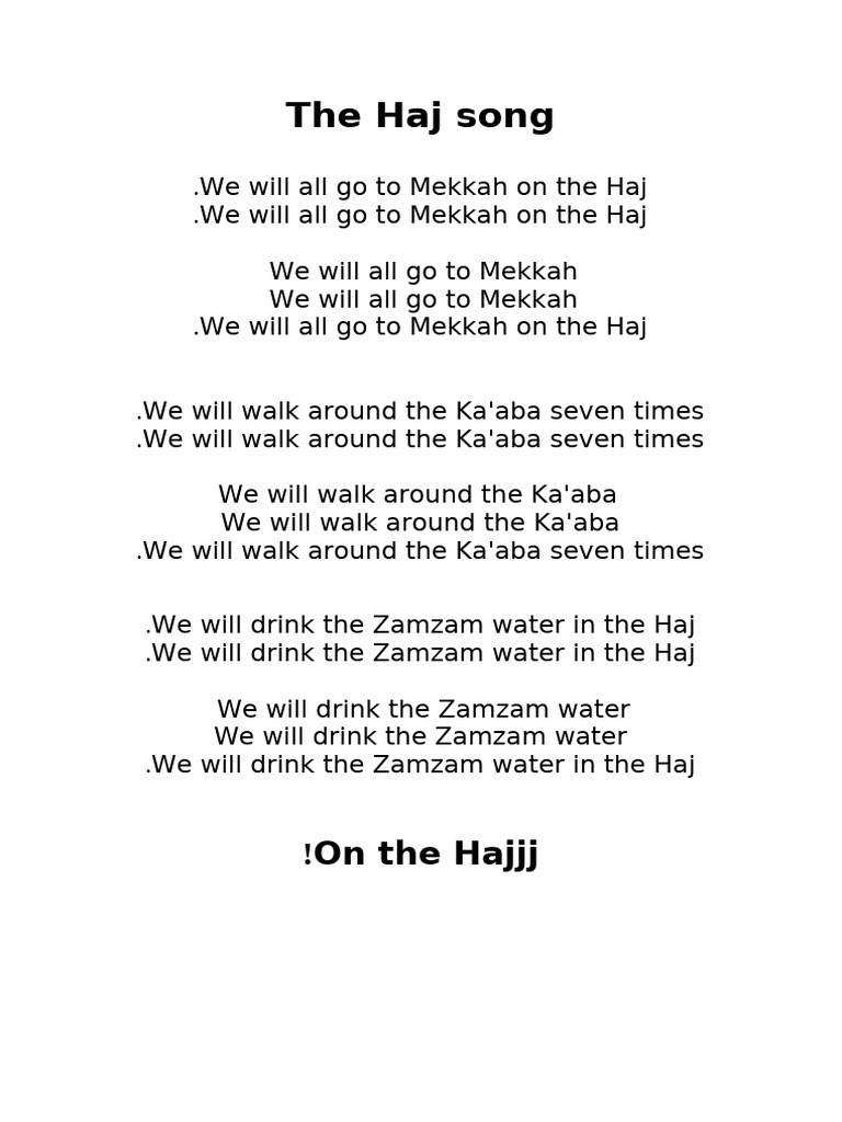 The Haj Song Part 1 | PDF