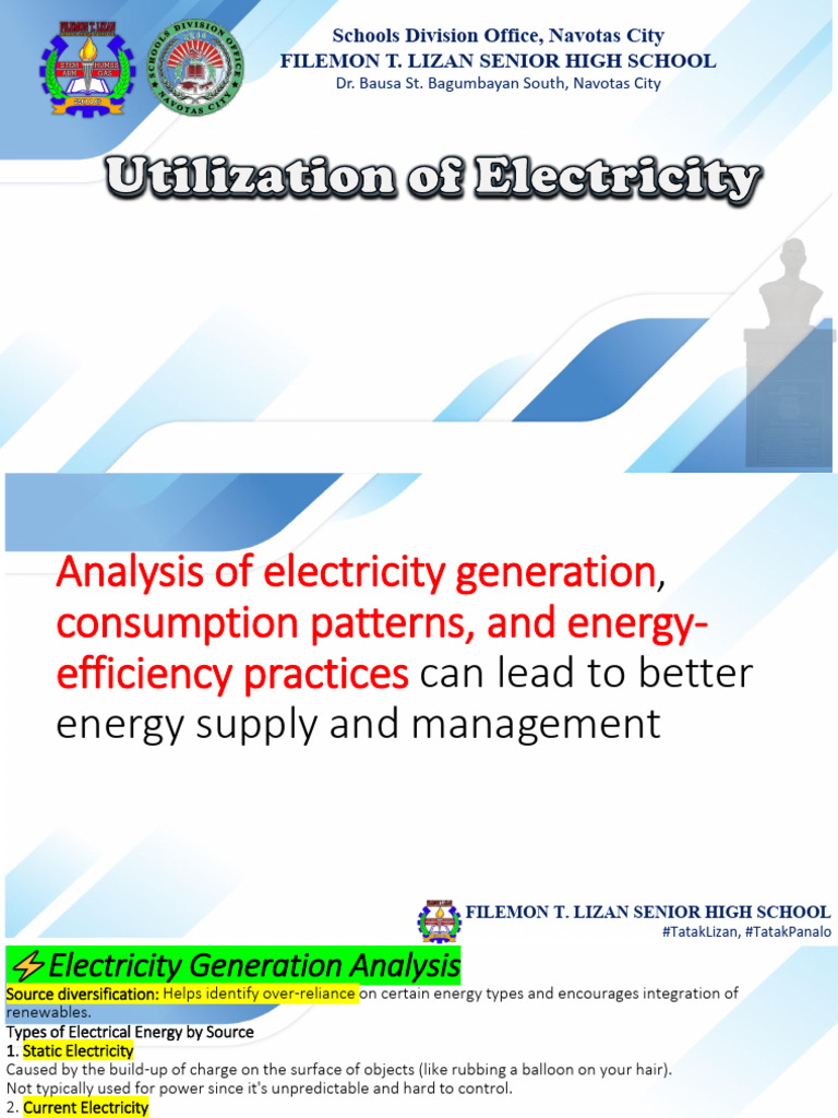 L7 1.0 HUMSARTSS Utilization of Electricity Analysis of Electricity ...