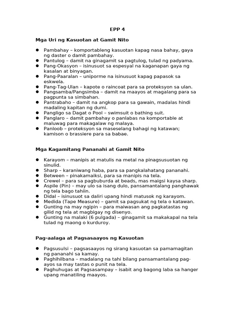 Epp 4 Reviewer | PDF