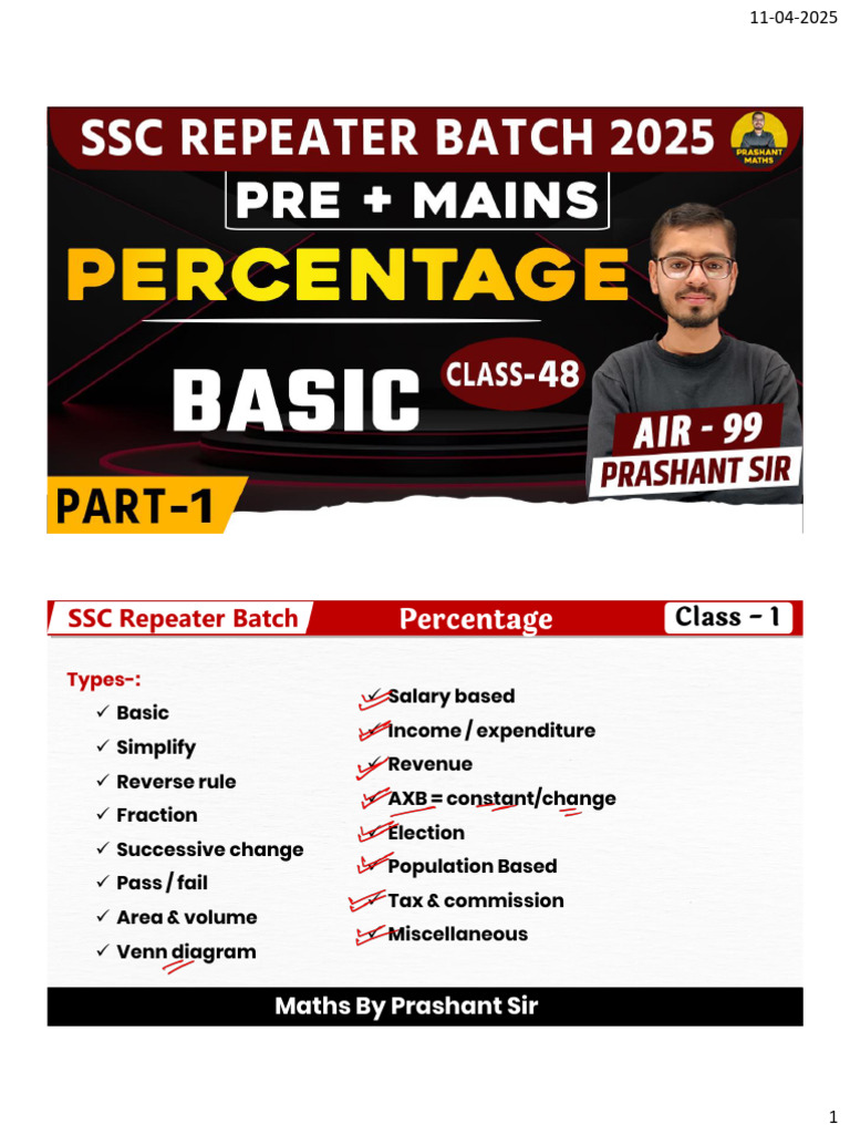 Percentage Class-1 Notes | PDF