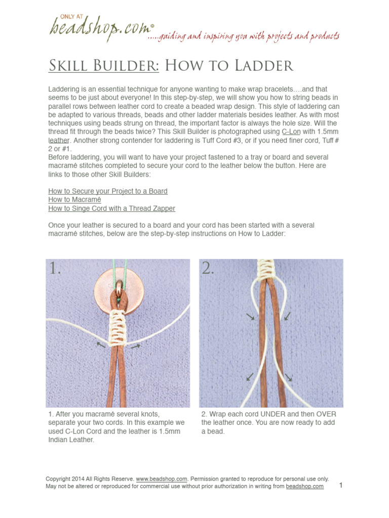 Ladder Stitch Bracelet Tutorial | PDF | Bead